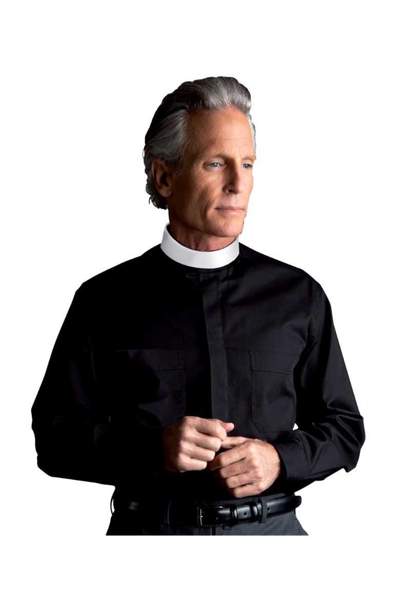 Neckband Collar Clergy Shirt - Long Sleeve - DT168 – Michigan Church Supply