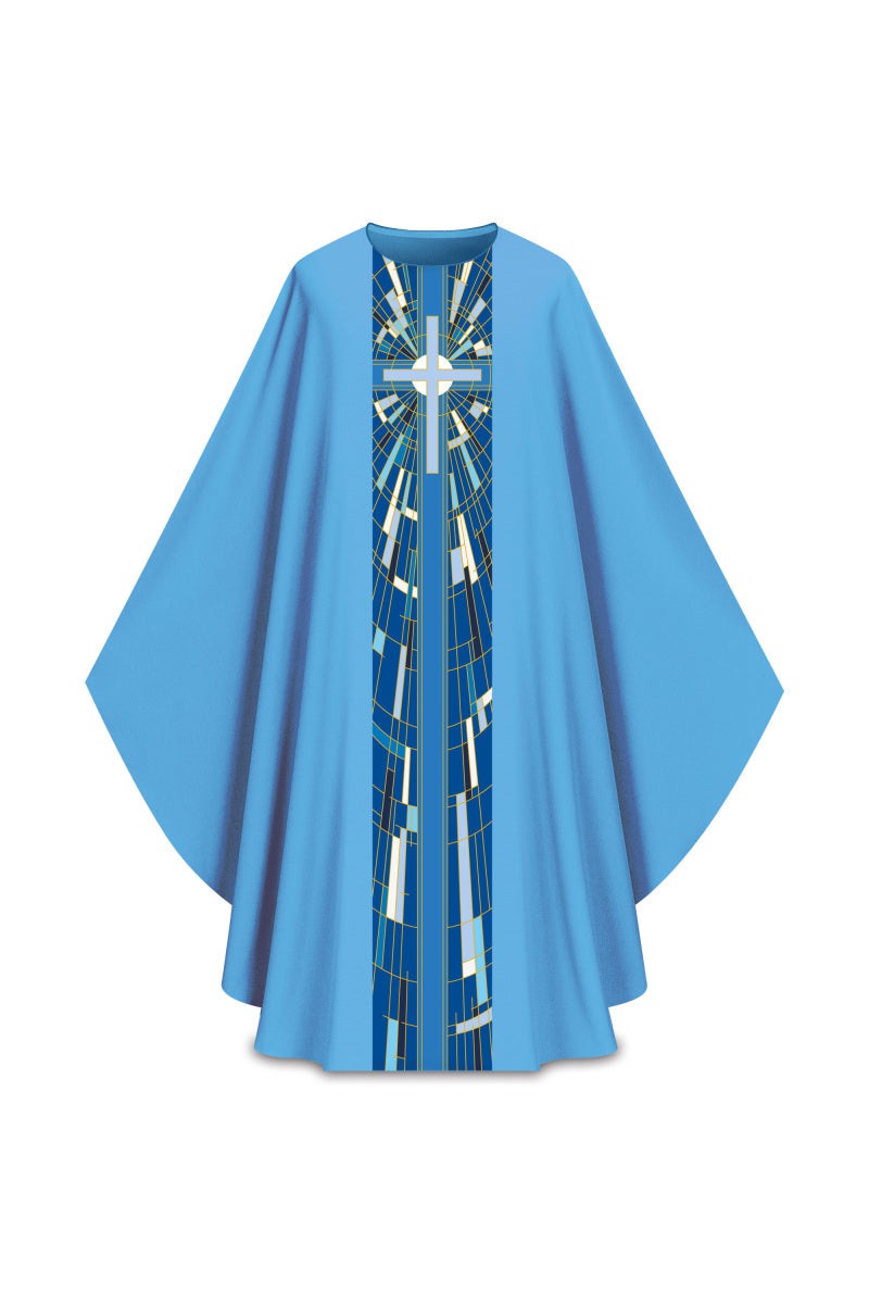 Modern Cross Chasuble - Blue - WN7510C – Michigan Church Supply